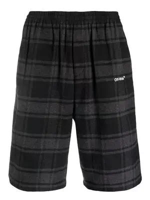 Off-White Check-print Shorts - Grey