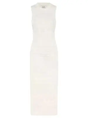 LANEUS Open-back Knitted Dress - Neutrals