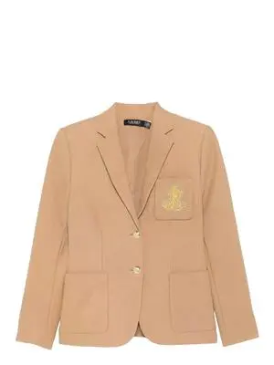 Ralph Lauren Embroidery-detail Chest-pocket Blazer - Neutrals