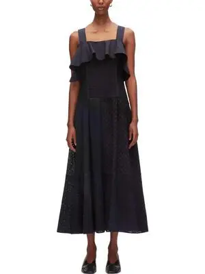 3.1 Phillip Lim Ruffled Broderie Midi Dress - Blue