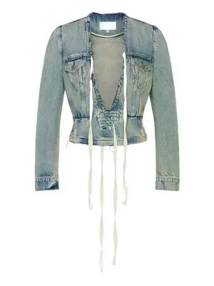 MAISON MARGIELA Raw-edged Denim Jacket - Blue