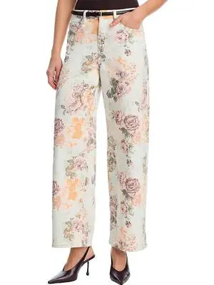 ALMOST FAMOUS High-rise Wide-leg Jeans - Floral Print