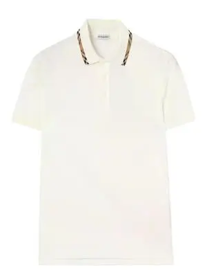 Burberry Check-trim Cotton Polo Shirt - White