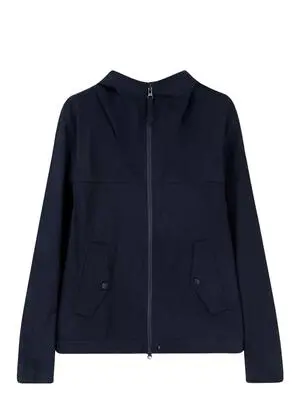 Stone Island Hooded Jacket With Logo Patch - Blue
