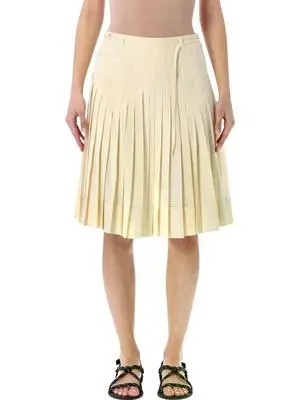 LOW CLASSIC Pleated Midi Skirt - Yellow