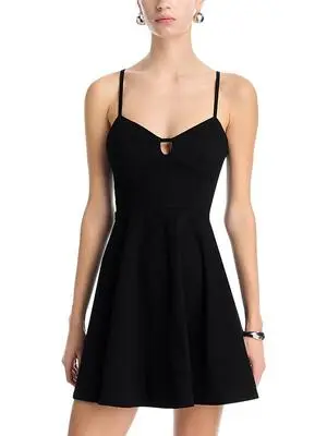 AQUA Denim Bustier Mini Dress