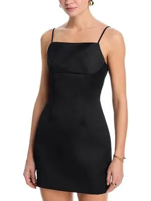 Aqua Shift Mini Dress - Black
