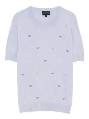 Emporio Armani Embroidered Short-sleeve T-shirt - Purple