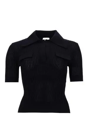 PATOU Embroidered Cotton Polo Shirt - Blue