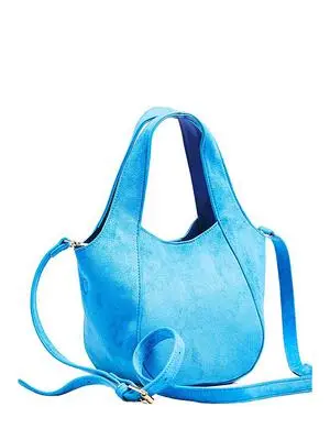 Anthropologie Sonia Faux Suede Mini Slouchy Tote Bag - Blue