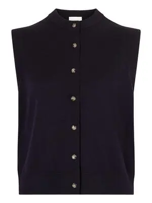 ALLUDE Wool Vest - Blue