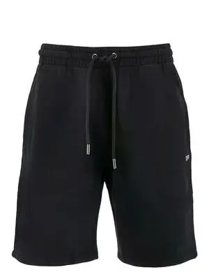 Off-White Drawstring Cotton Shorts - Black