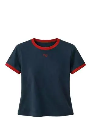 REFORMATION Crew-trim T-shirt - Blue