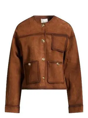 Sandro Suede Lambskin Jacket - Brown