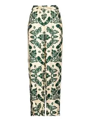 Sandro Floral Print Taffeta Straight Leg Pants - Beige