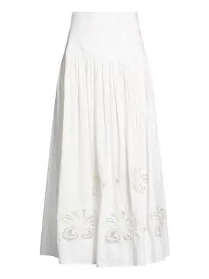 Sandro Midi Flared Skirt - White