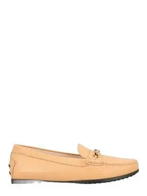 TOD'S Apricot Leather Loafers Orange