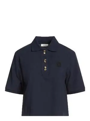 Sandro Cotton Piqué Polo Shirt - Blue