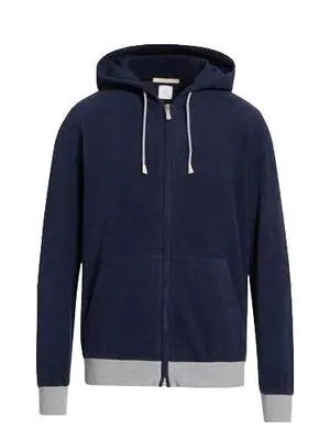 Eleventy Cotton Fleece Zip-up Hoodie - Navy