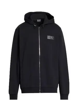 EA7 Cotton Blend Jersey Sweatshirt - Black