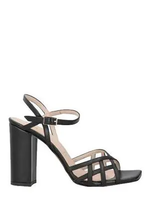 DIVINE FOLLIE Leather Sandals - Black