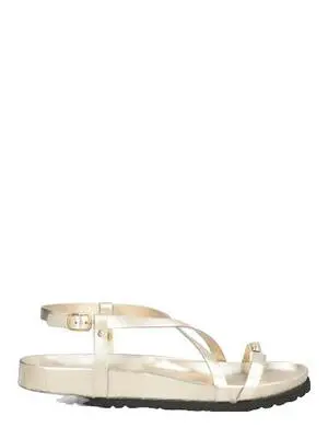 DIVINE FOLLIE Metallic Leather Thong Sandal - Grey