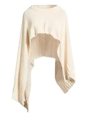 Isabel Benenato Knitted Cape - White