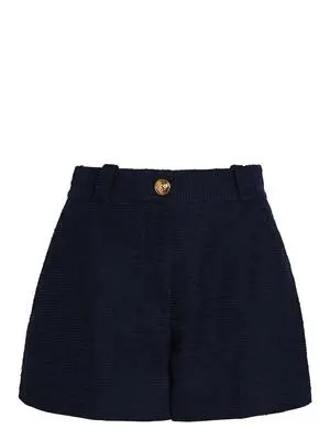 BLAZÉ MILANO Cotton-blend Tailored Shorts - Navy