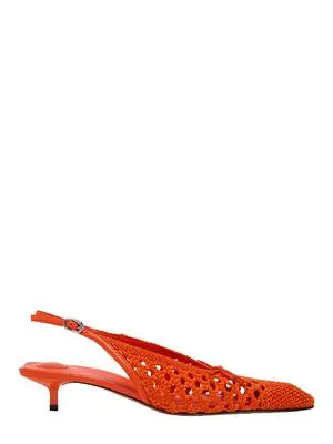 Jacquemus Les Slingbacks Cubisto 35 Leather Slingback Pumps - Orange