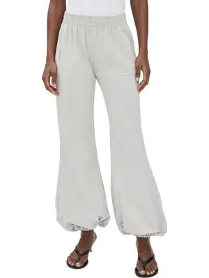 Norma Kamali Boyfriend Puff Jogger Sweatpants - Light Heather Grey