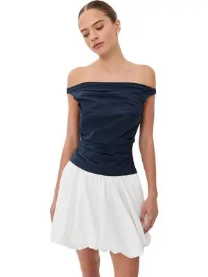 Simkhai Salina Cotton Bubble Mini Dress - Midnight Multi