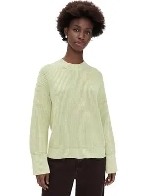 LA LIGNE Cotton Blend Crewneck Sweater - Celadon