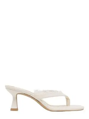 DOLCEVITA Daksie Lace Detailed Thong Heels - True White Leather