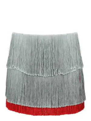 FRANCESCA MIRANDA Francesca Miranda Starlight Fringe Silk-Blend Mini Skirt