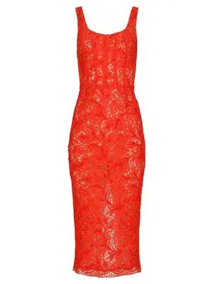FRANCESCA MIRANDA Stellar Lace Midi Dress - Red