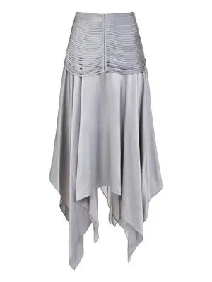 FRANCESCA MIRANDA Erden Silk Maxi Skirt Silver