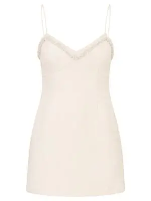 LoveShackFancy Sue Tweed Mini Dress - Ivory