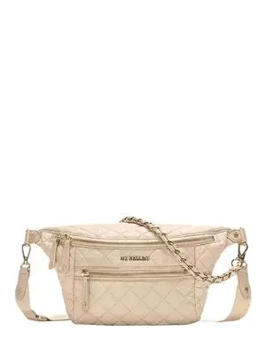 Mz Wallace Quilted Crosby Crossbody Sling Bag Neutrals