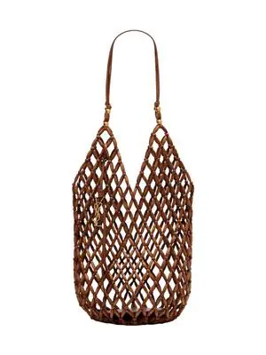 Saint Laurent Beaded Tote Bag - Brown