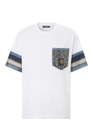 Dolce & Gabbana Printed Cotton And Silk T-shirt - White