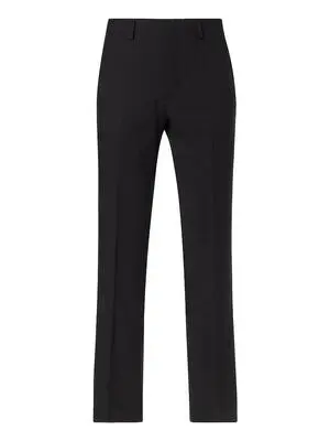 AMI Paris Virgin Wool Gabardine Straight Trousers - Black