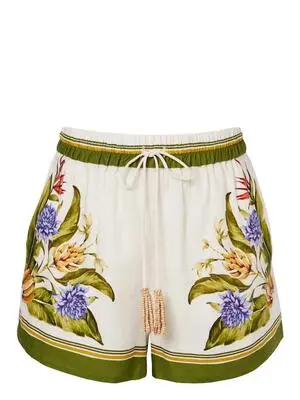 Farm Rio Printed Linen-blend Shorts - Multicoloured