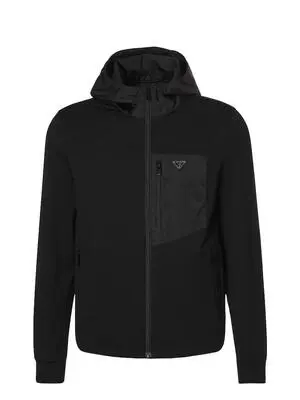 Prada Re-nylon And Cotton-blend Hoodie - Black