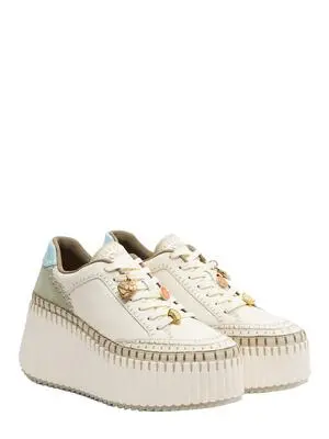 Chloé Nama Leather Platform Sneakers Multicoloured