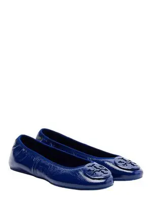 Tory Burch Reva Travel Leather Ballet Flats - Blue