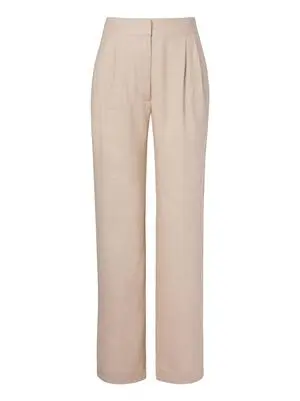 Asceno Rivello Wide-leg Linen Pants - Beige