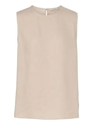 Asceno Trento Linen Top - Beige