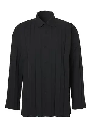 Issey Miyake Homme Plissé Edge Ensemble Pleated Shirt - Black