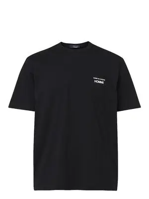 Comme Des Garçons Homme Logo Cotton Jersey T-shirt - Black