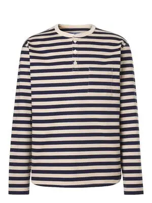 Junya Watanabe Striped Cotton Jersey T-shirt - Blue